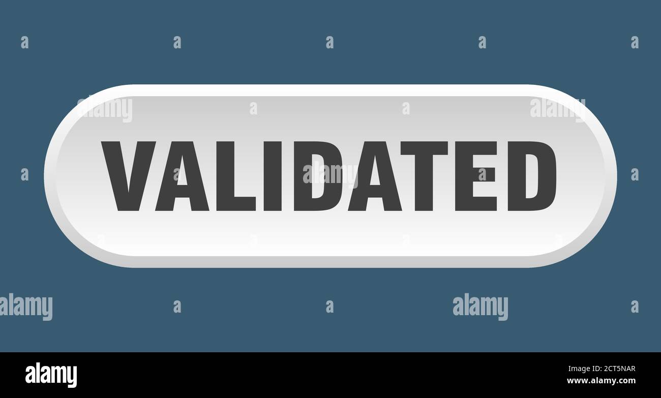 validated button. rounded sign isolated on white background Stock ...