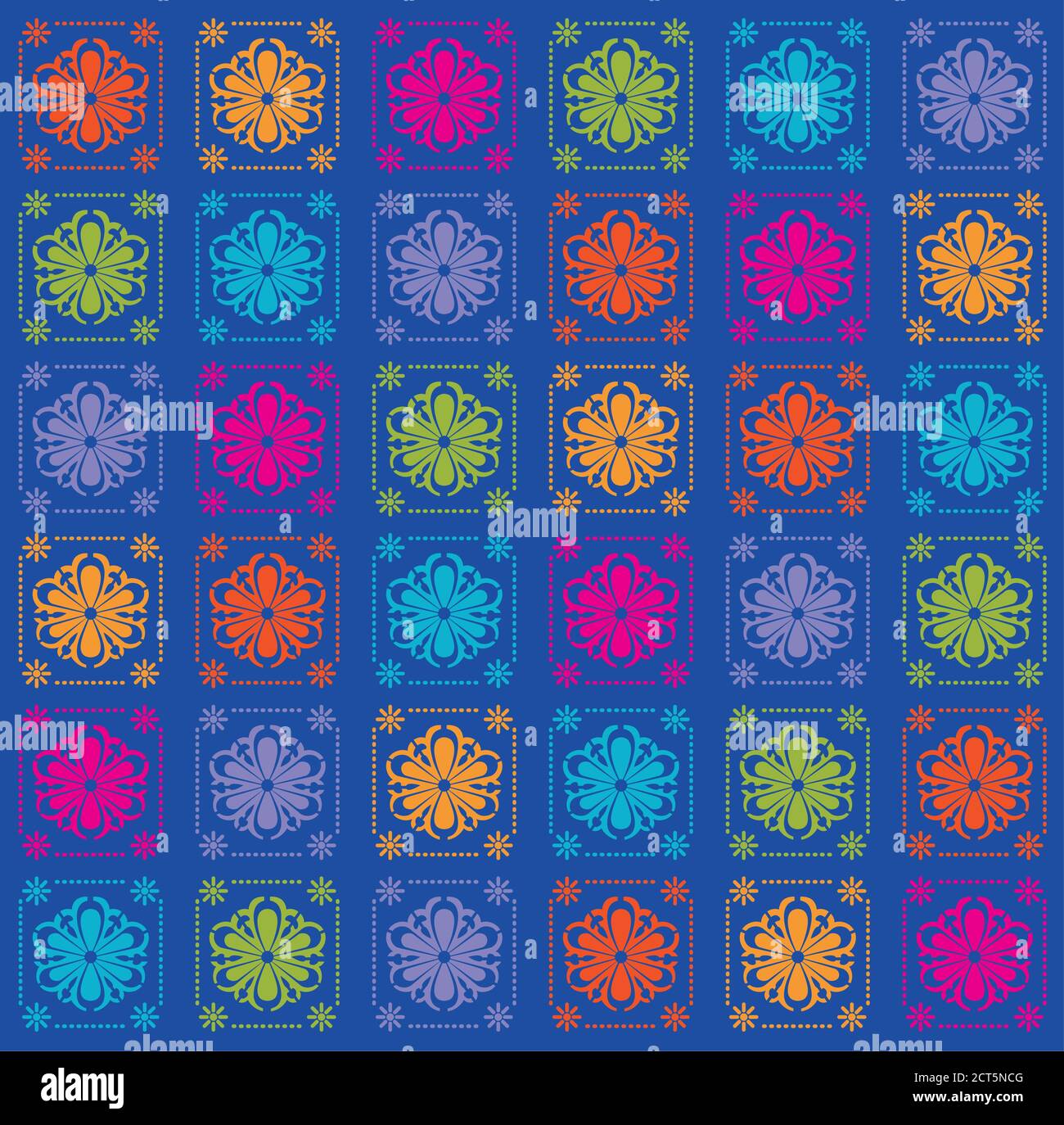 Mexican flowers pattern background vector design Stock Vector Image ...