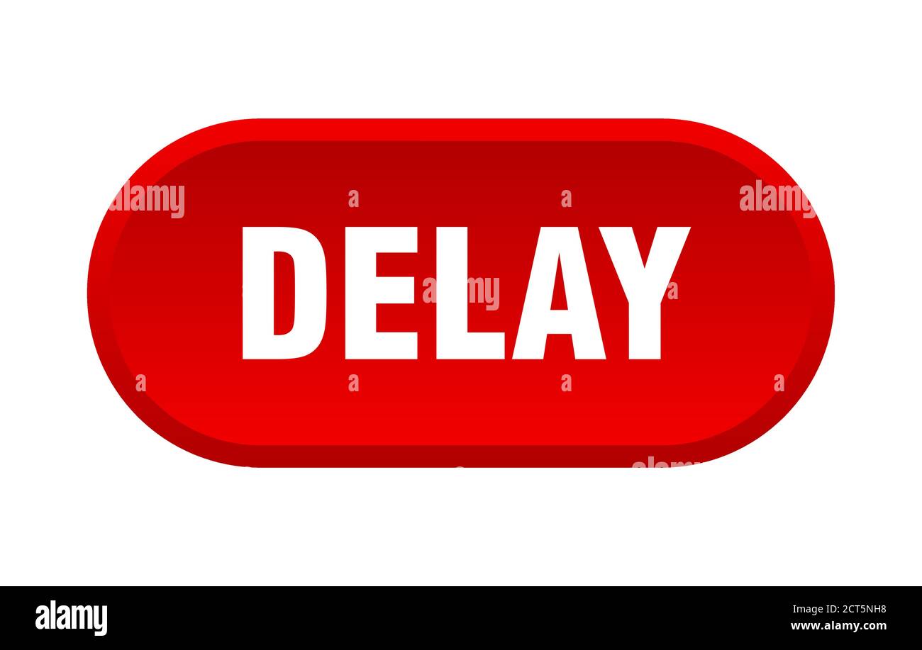 delay button. rounded sign isolated on white background Stock Vector ...