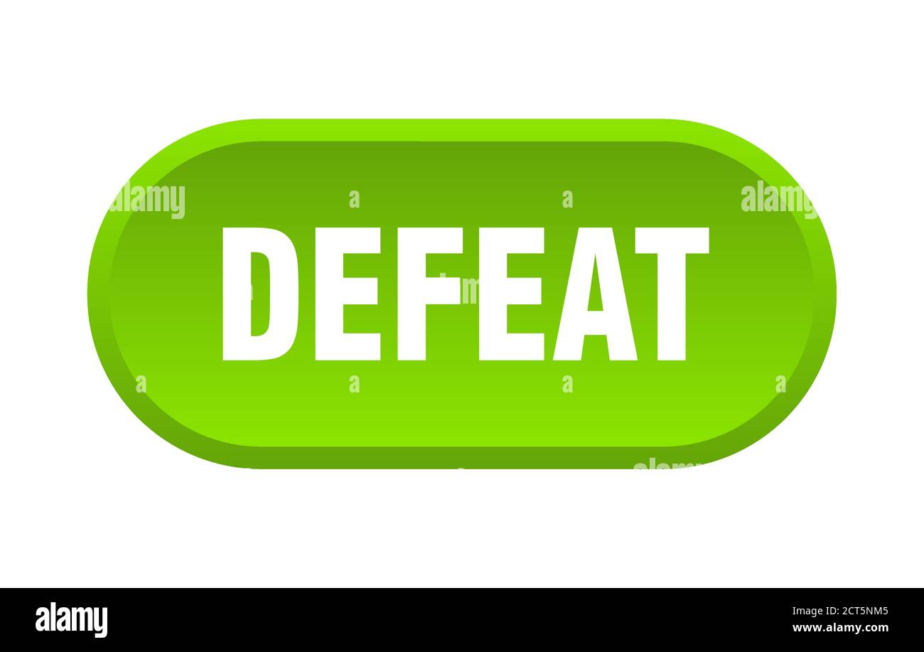 defeat button. rounded sign isolated on white background Stock Vector ...