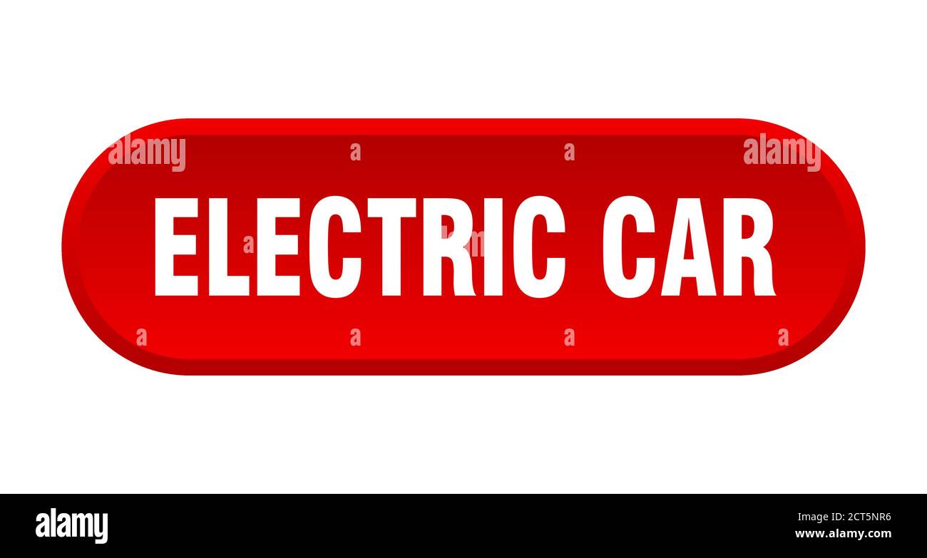 electric car button. rounded sign isolated on white background Stock ...