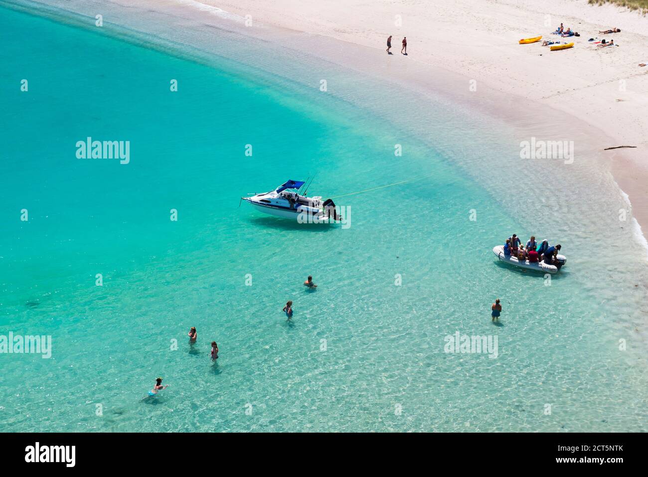 Beautiful beach, Bay of Islands, in the Waikare Inlet near Russell ...