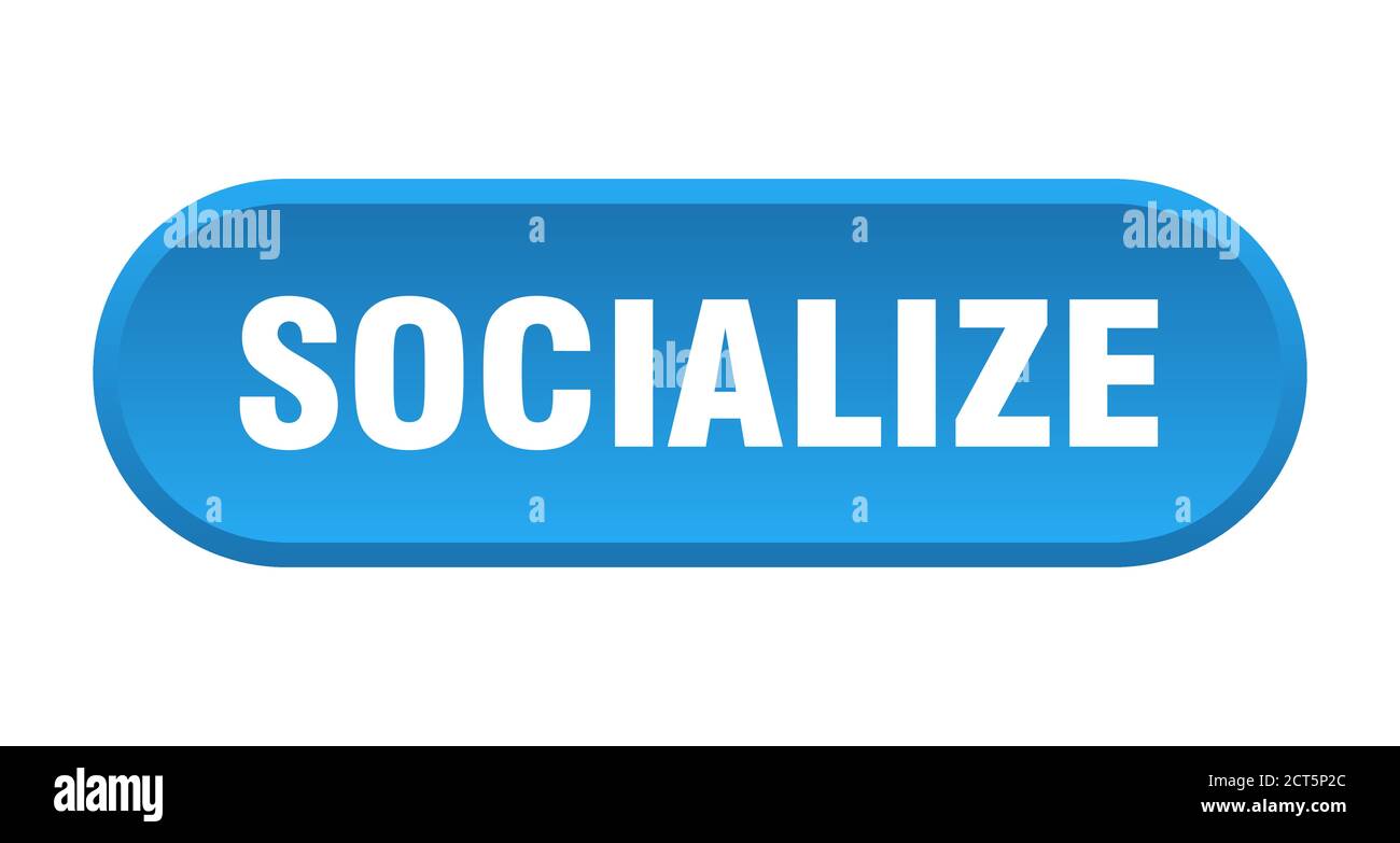 socialize button. rounded sign isolated on white background Stock ...