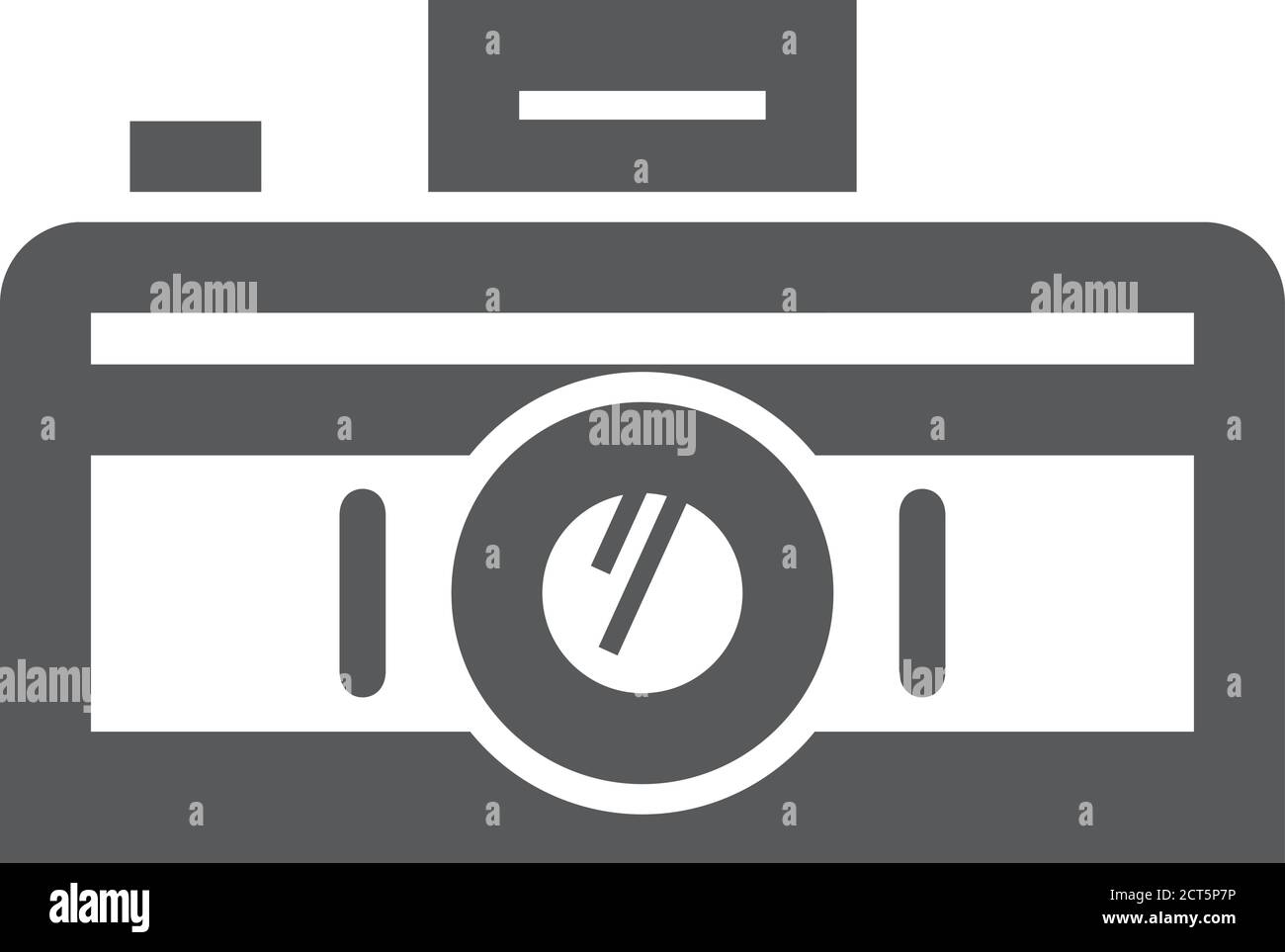 Panorama camera icon in thick outline style. Black and white monochrome ...