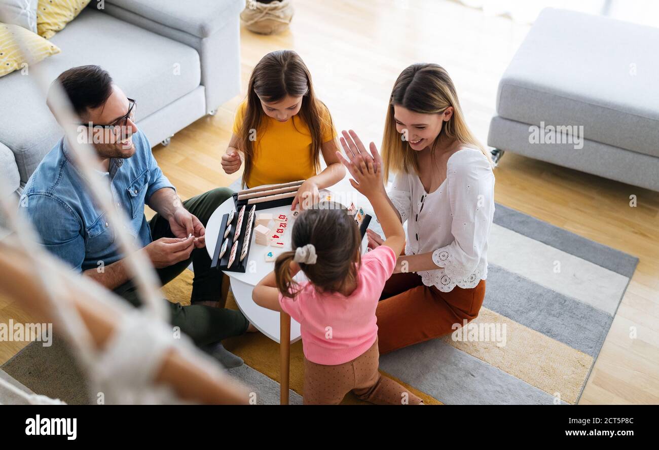 Happy family at home having fun and spending time together. Family ...