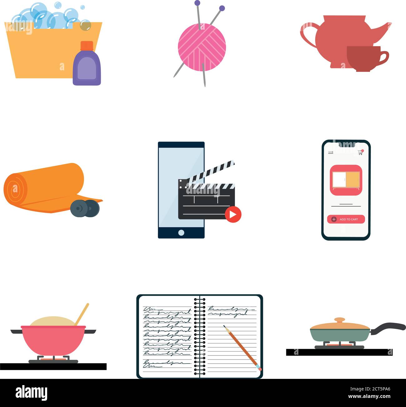 Set of housework icons. Home activities - Vector Stock Vector Image ...