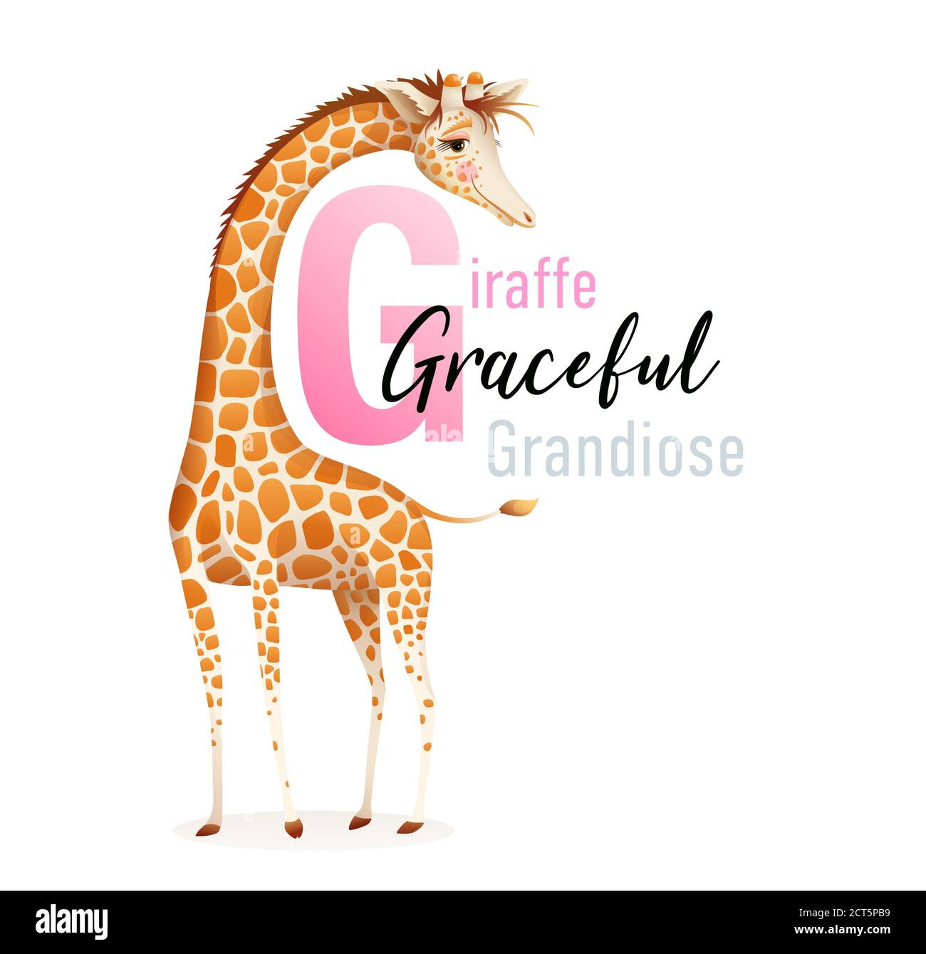 Cartoon smiling giraffe hi-res stock photography and images - Alamy
