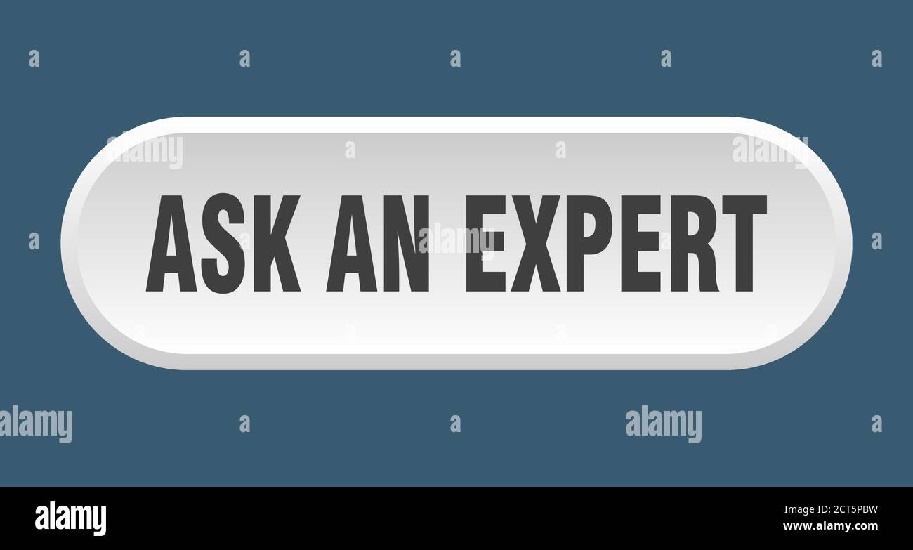 ask an expert button. rounded sign isolated on white background Stock ...