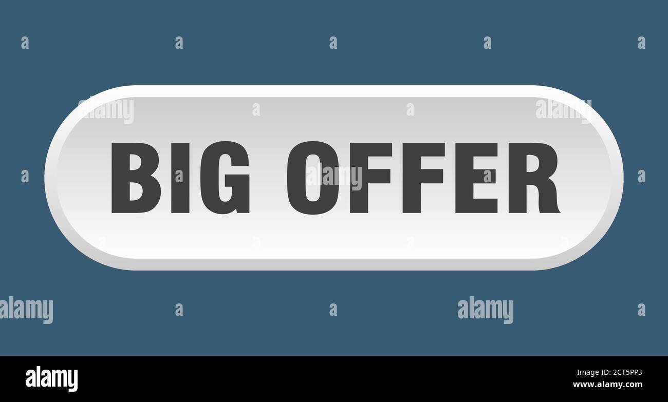 big offer button. rounded sign isolated on white background Stock ...