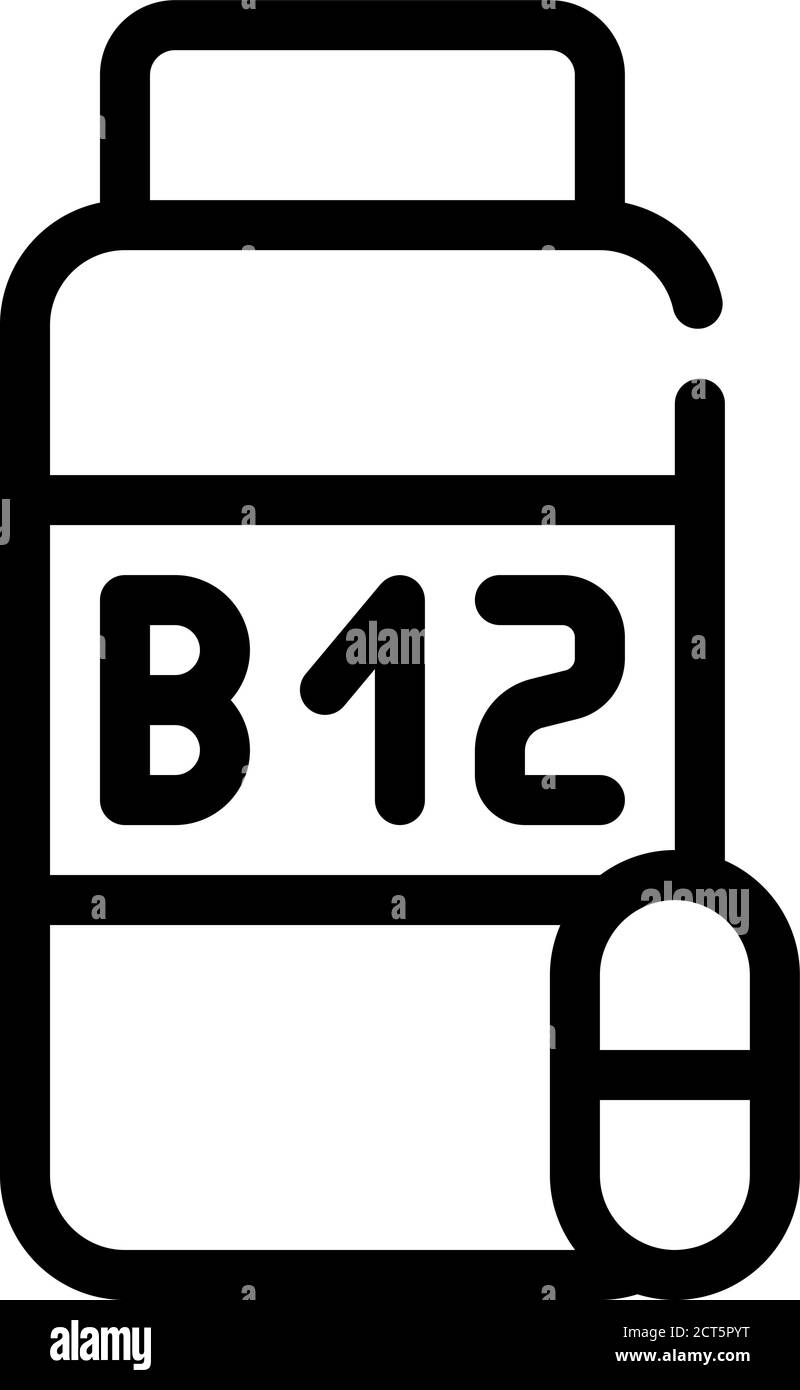 vitamins b12 line icon vector symbol illustration Stock Vector Image ...
