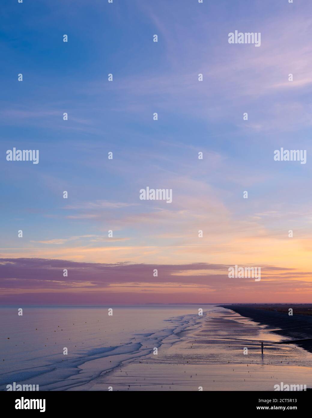 sunrise at onival beach in french normandy Stock Photo - Alamy