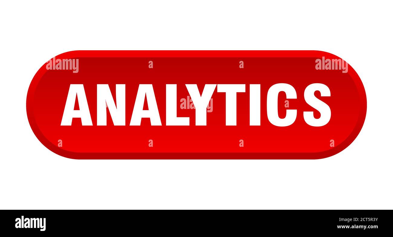 analytics button. rounded sign isolated on white background Stock ...