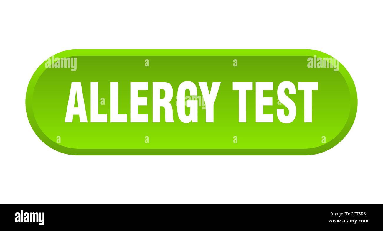 allergy test button. rounded sign isolated on white background Stock ...