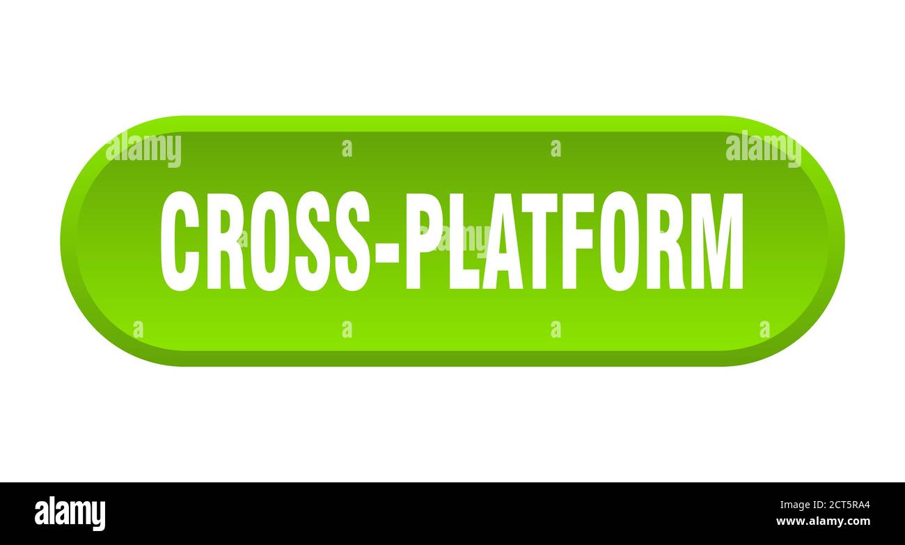 cross-platform button. rounded sign isolated on white background Stock ...