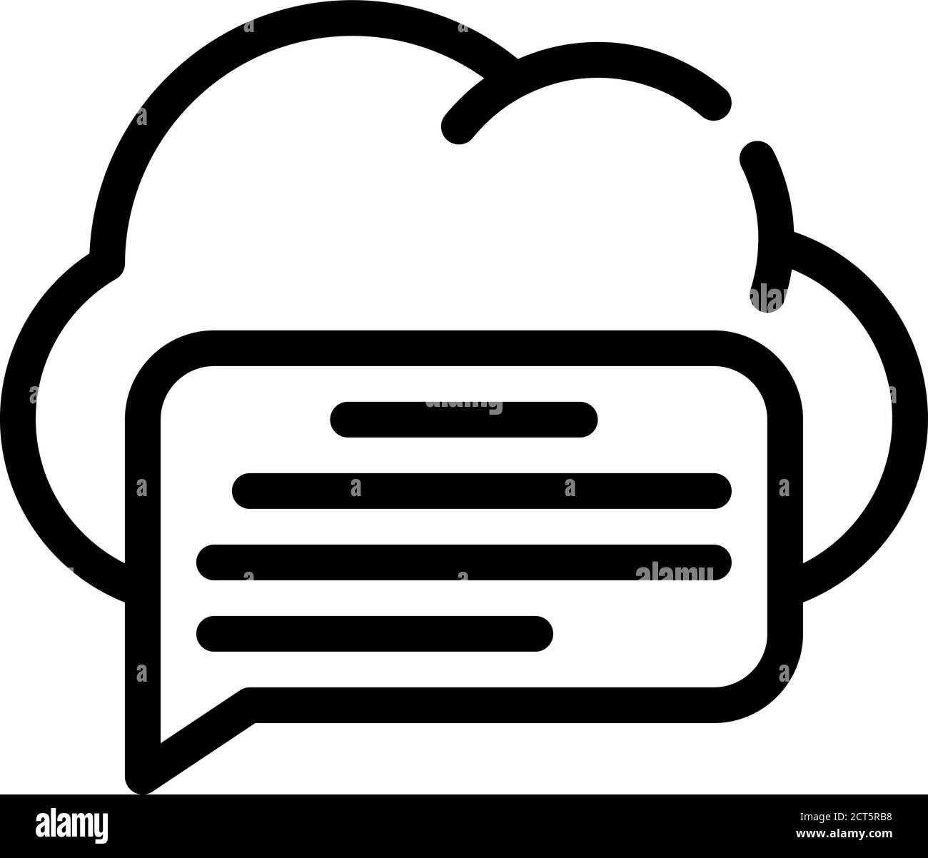 messaging cloud storage line icon vector illustration Stock Vector ...