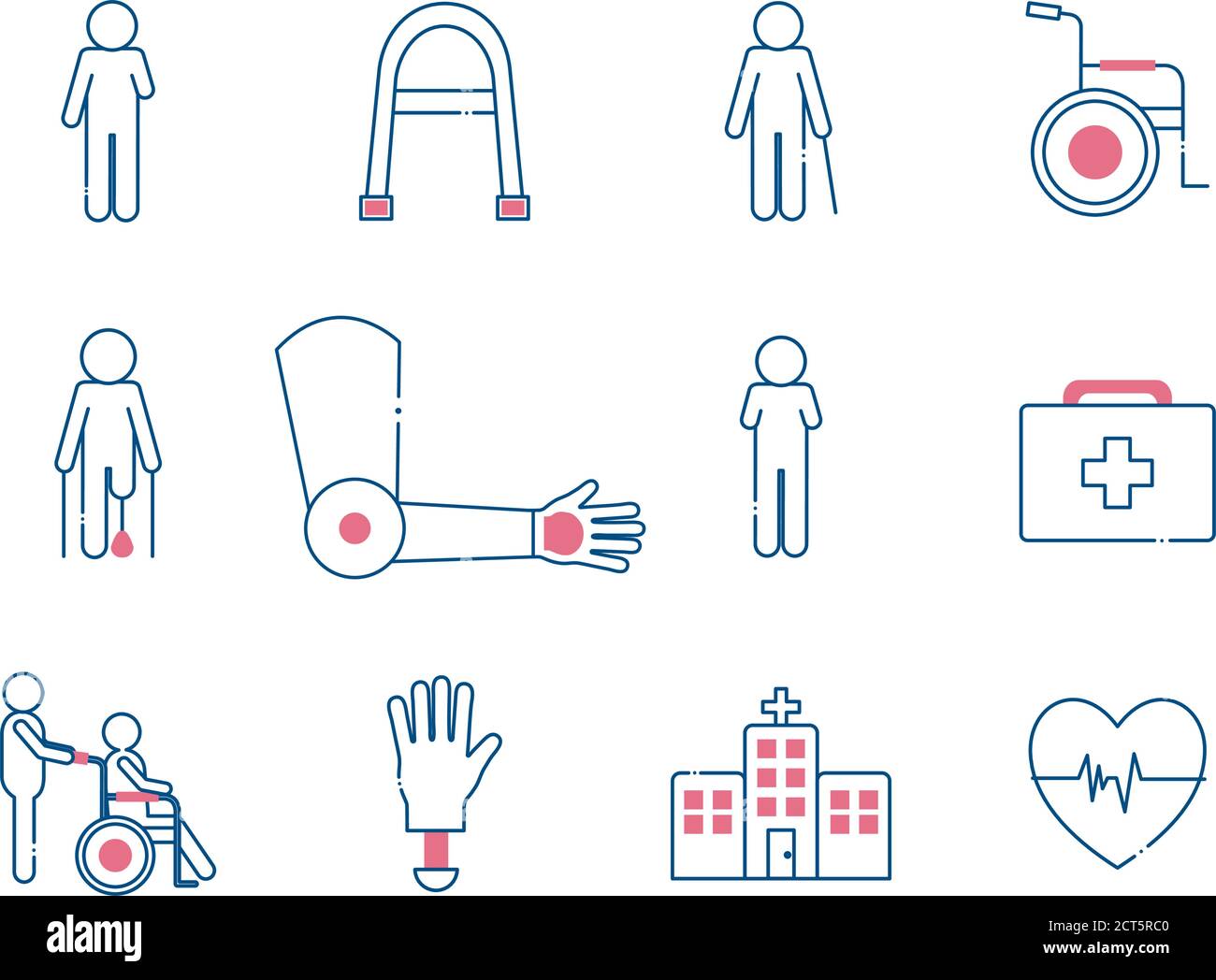 Handicapped line style set icons vector design Stock Vector Image & Art ...