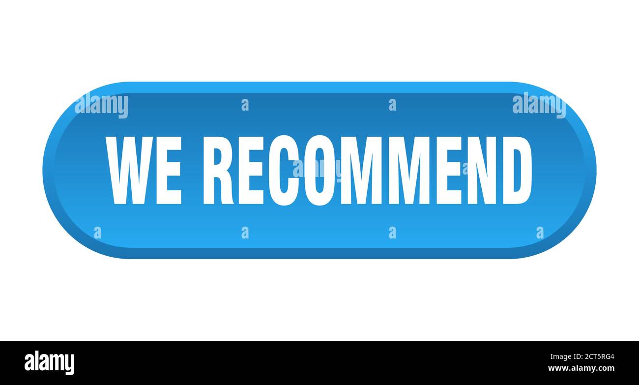 we recommend button. rounded sign isolated on white background Stock ...