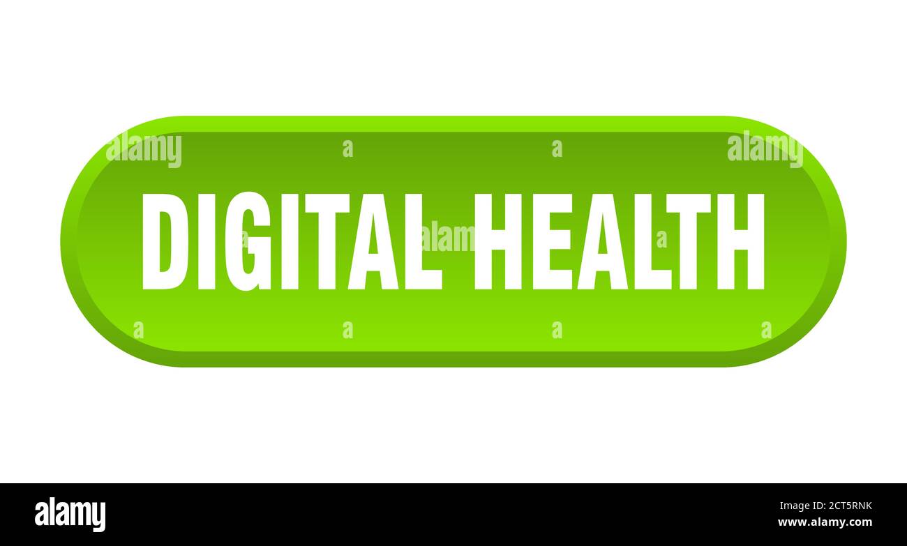 digital health button. rounded sign isolated on white background Stock ...