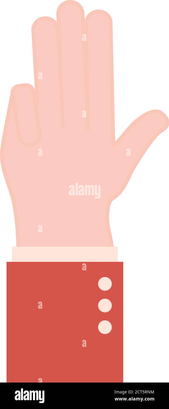 three hand sign language flat style icon vector design Stock Vector ...
