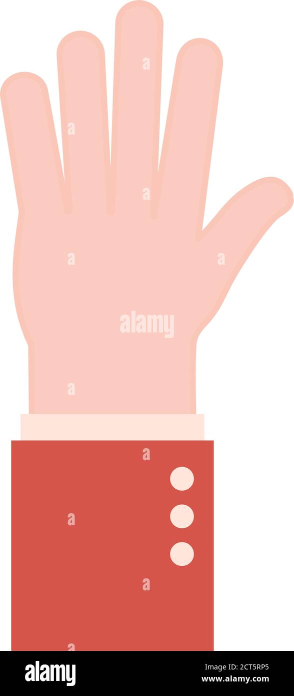 high five hand sign language flat style icon vector design Stock Vector ...