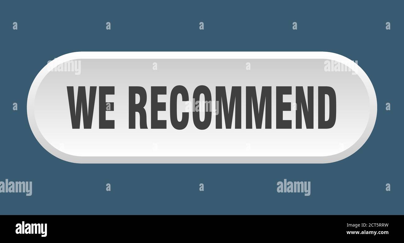 we recommend button. rounded sign isolated on white background Stock ...