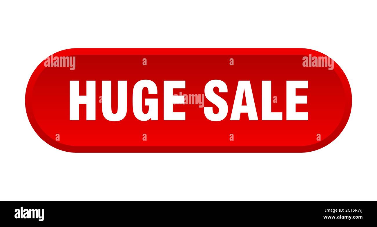huge sale button. rounded sign isolated on white background Stock ...