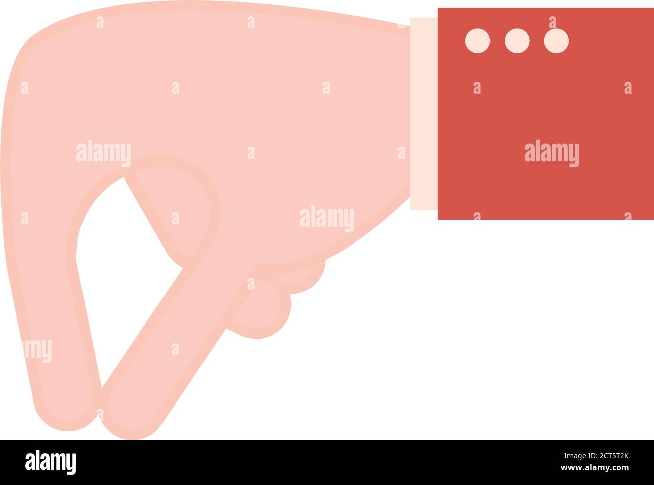 c hand sign language flat style icon vector design Stock Vector Image ...