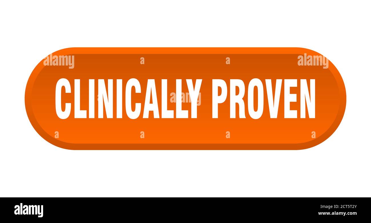 clinically proven button. rounded sign isolated on white background ...