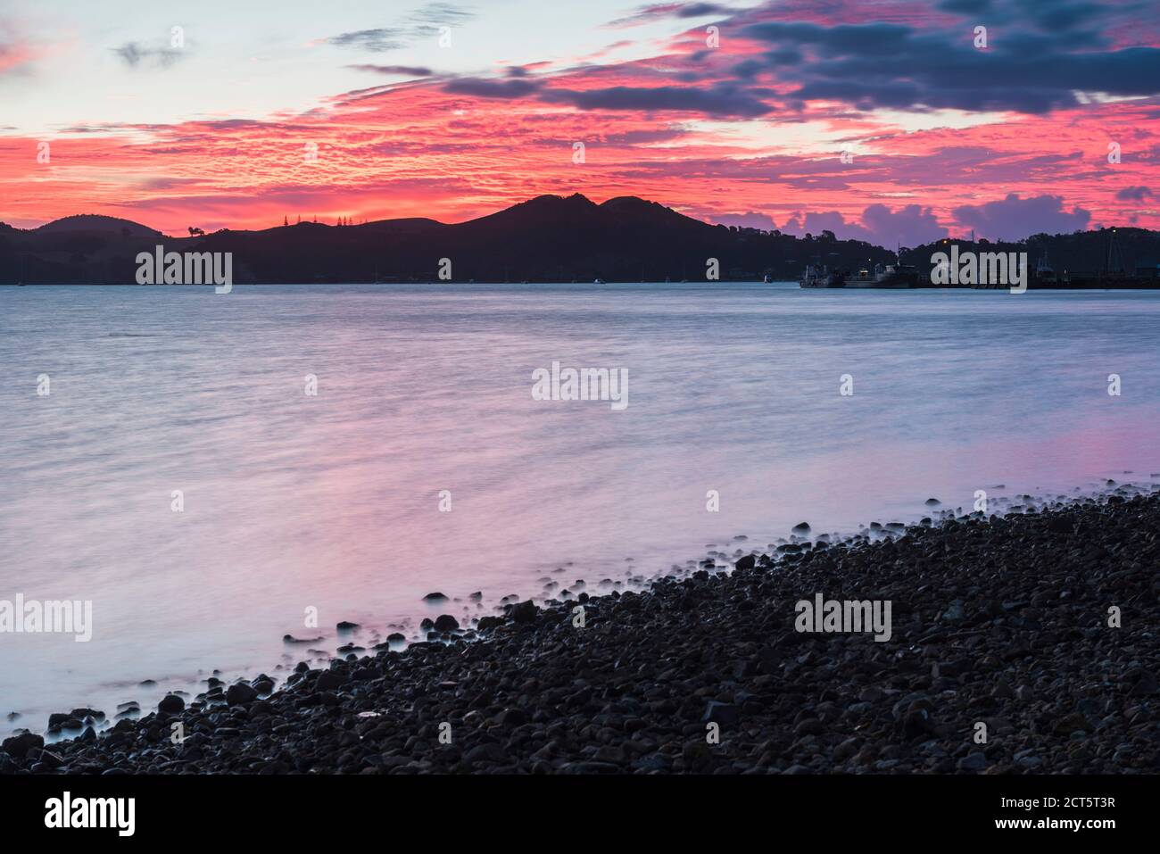 Sunset at Coromandel Town, Coromandel Peninsula, New Zealand North ...