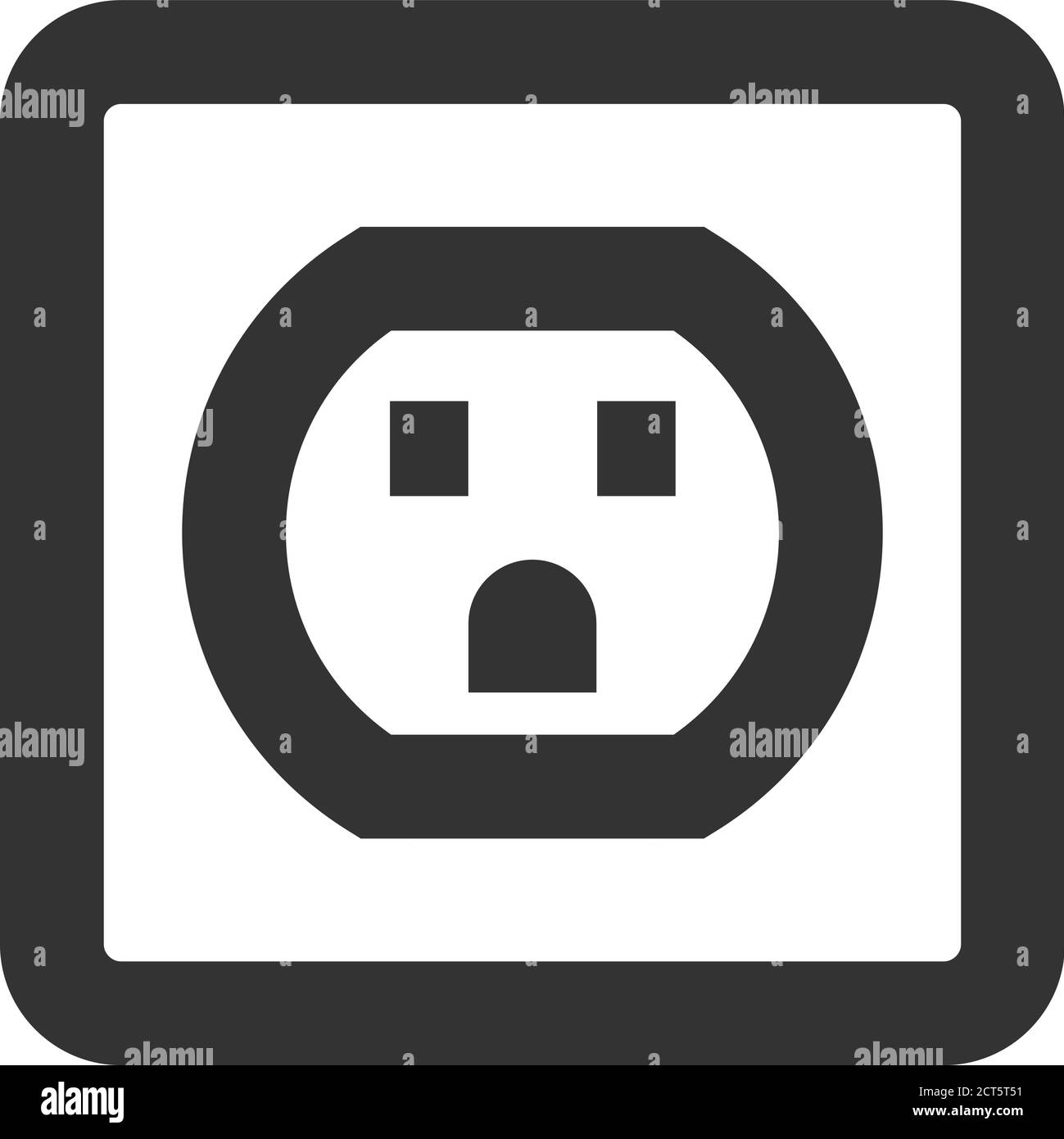 Electrical outlet icon in thick outline style. Black and white ...