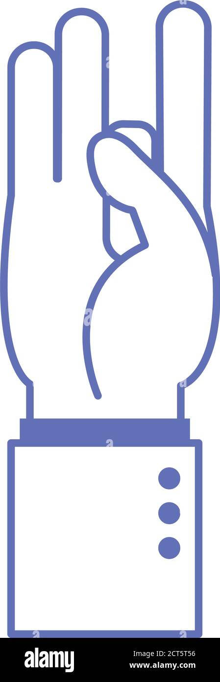 eight hand sign language line and fill style icon vector design Stock ...