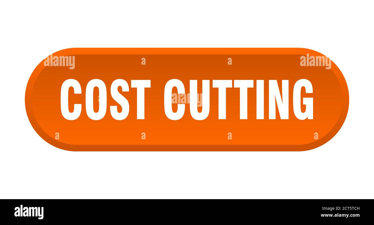 cost cutting button. rounded sign isolated on white background Stock ...