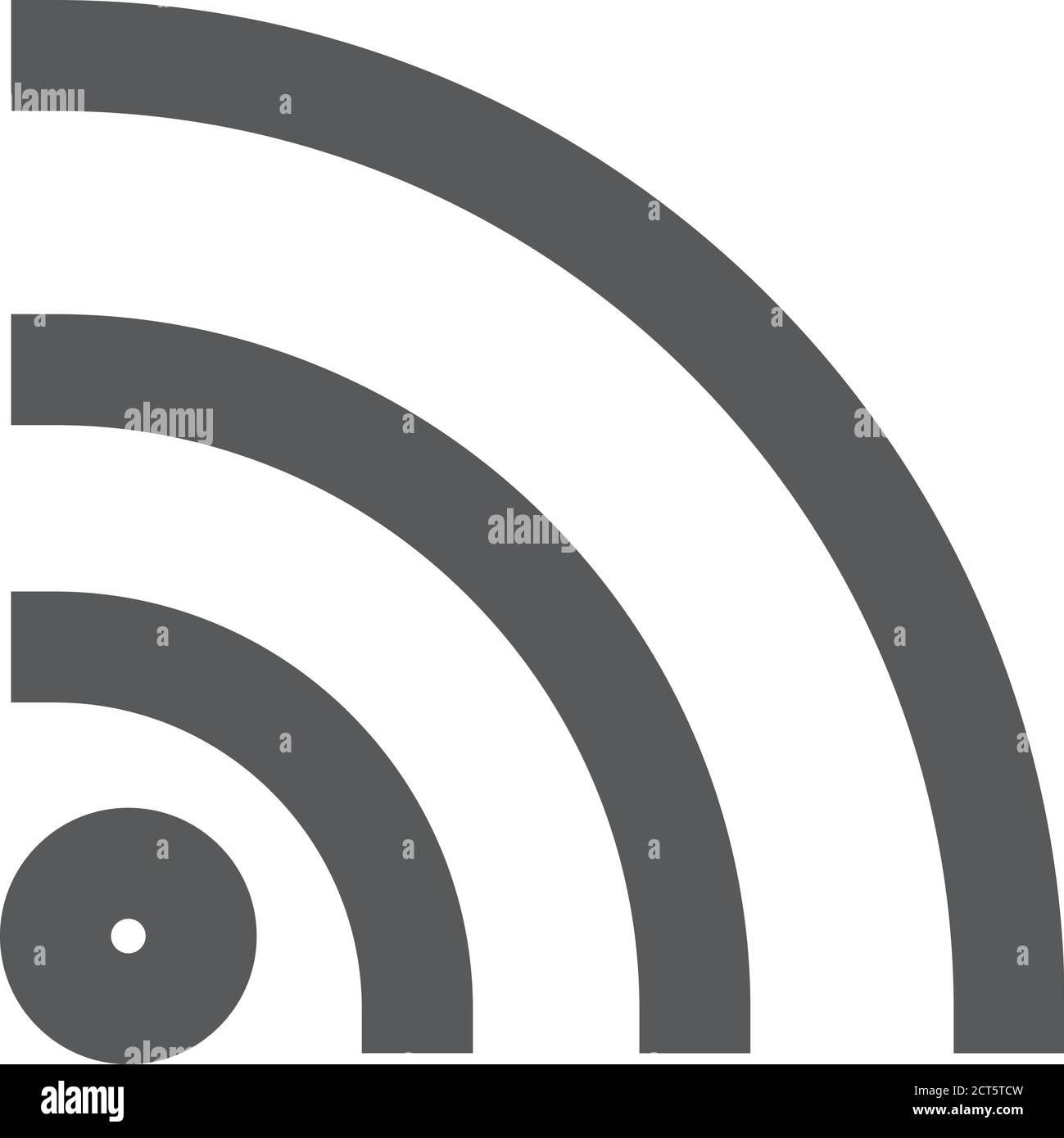 RSS symbol in thick outline style. Black and white monochrome vector ...