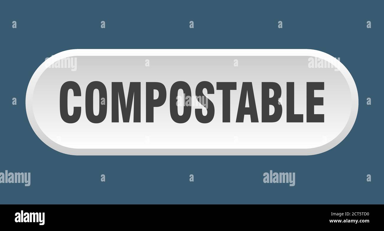 compostable button. rounded sign isolated on white background Stock ...