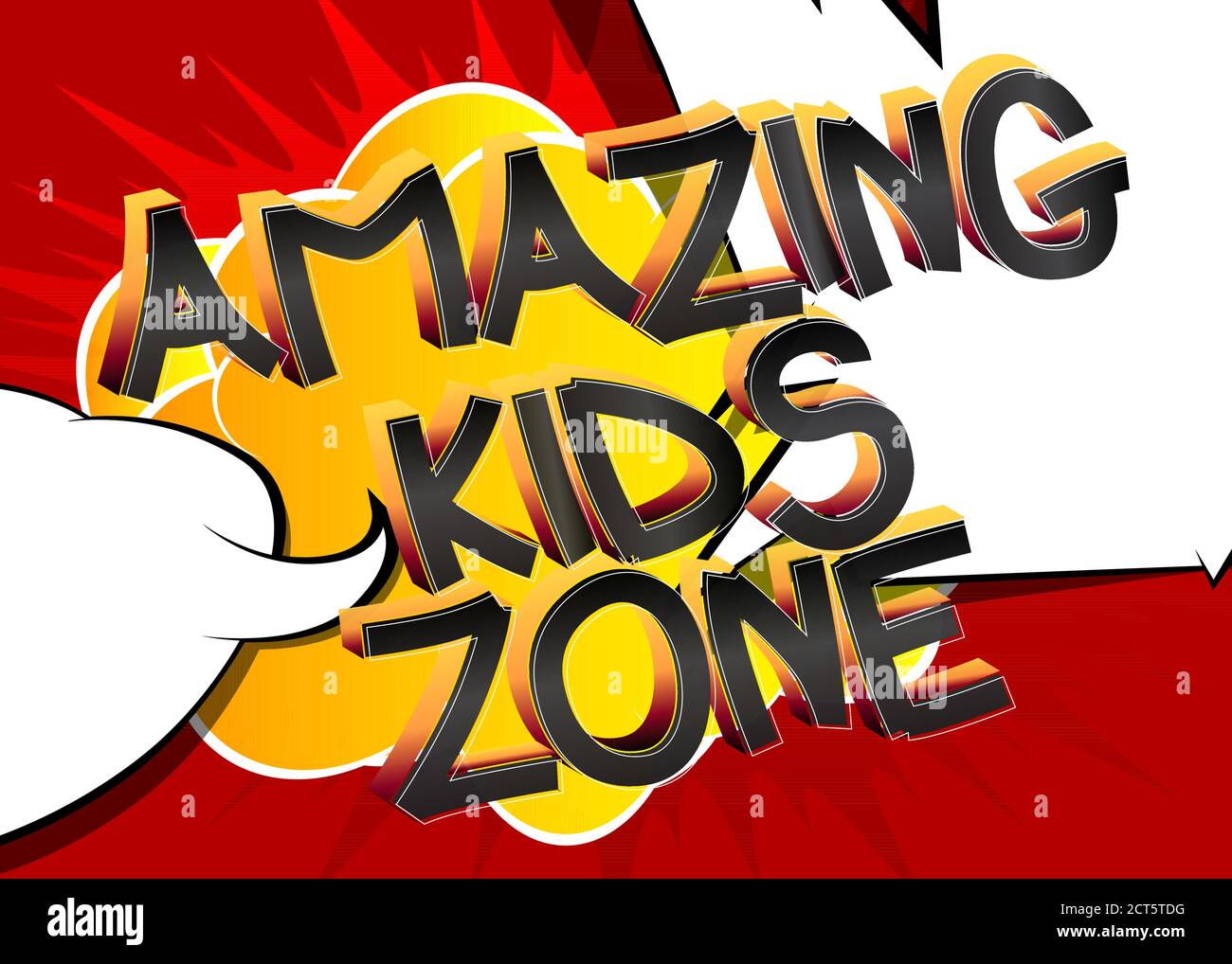 Amazing Kids Zone Comic book style cartoon words on abstract comics ...