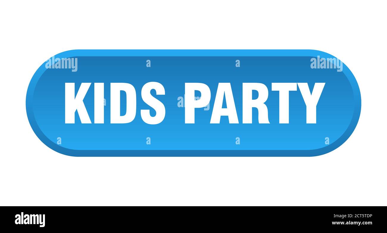 kids party button. rounded sign isolated on white background Stock ...