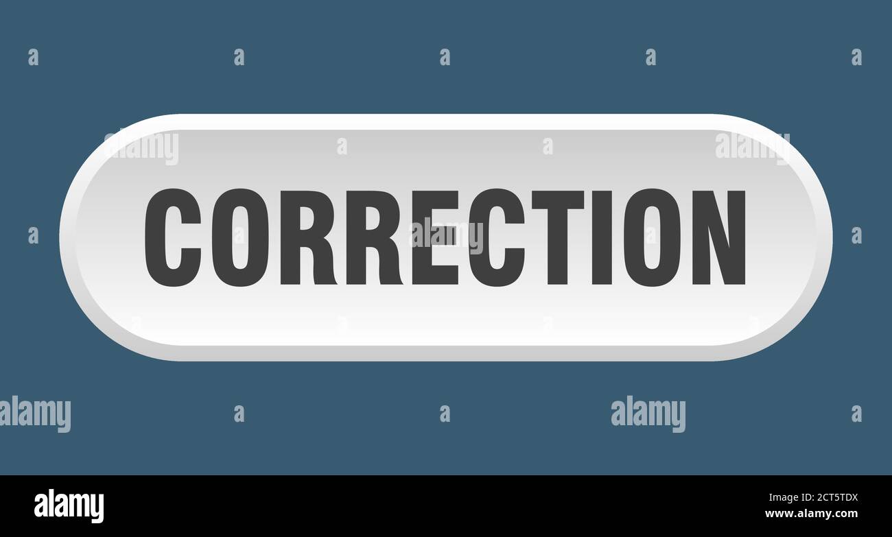 correction button. rounded sign isolated on white background Stock ...