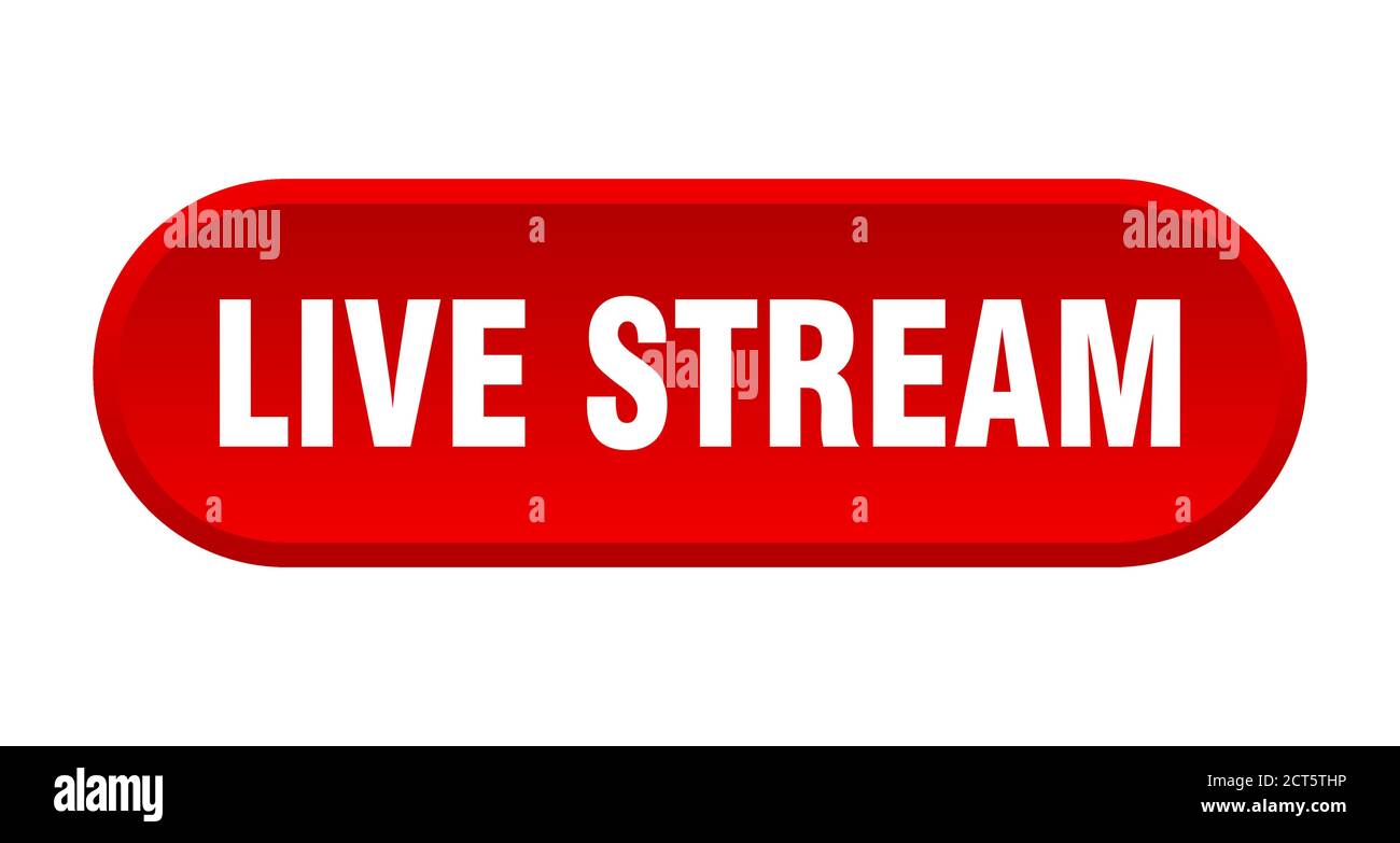 live stream button. rounded sign isolated on white background Stock ...