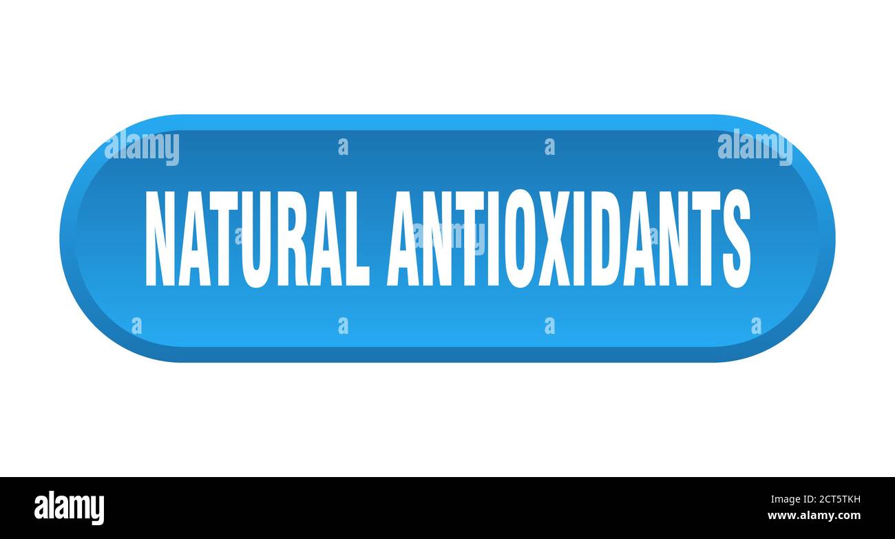 natural antioxidants button. rounded sign isolated on white background ...