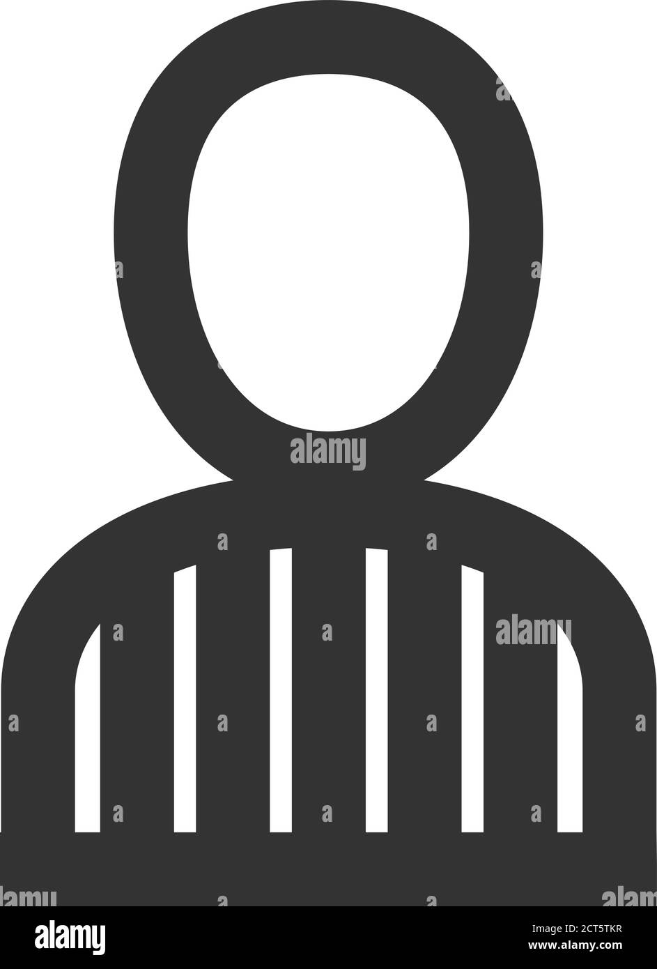 Referee avatar icon in thick outline style. Black and white monochrome ...