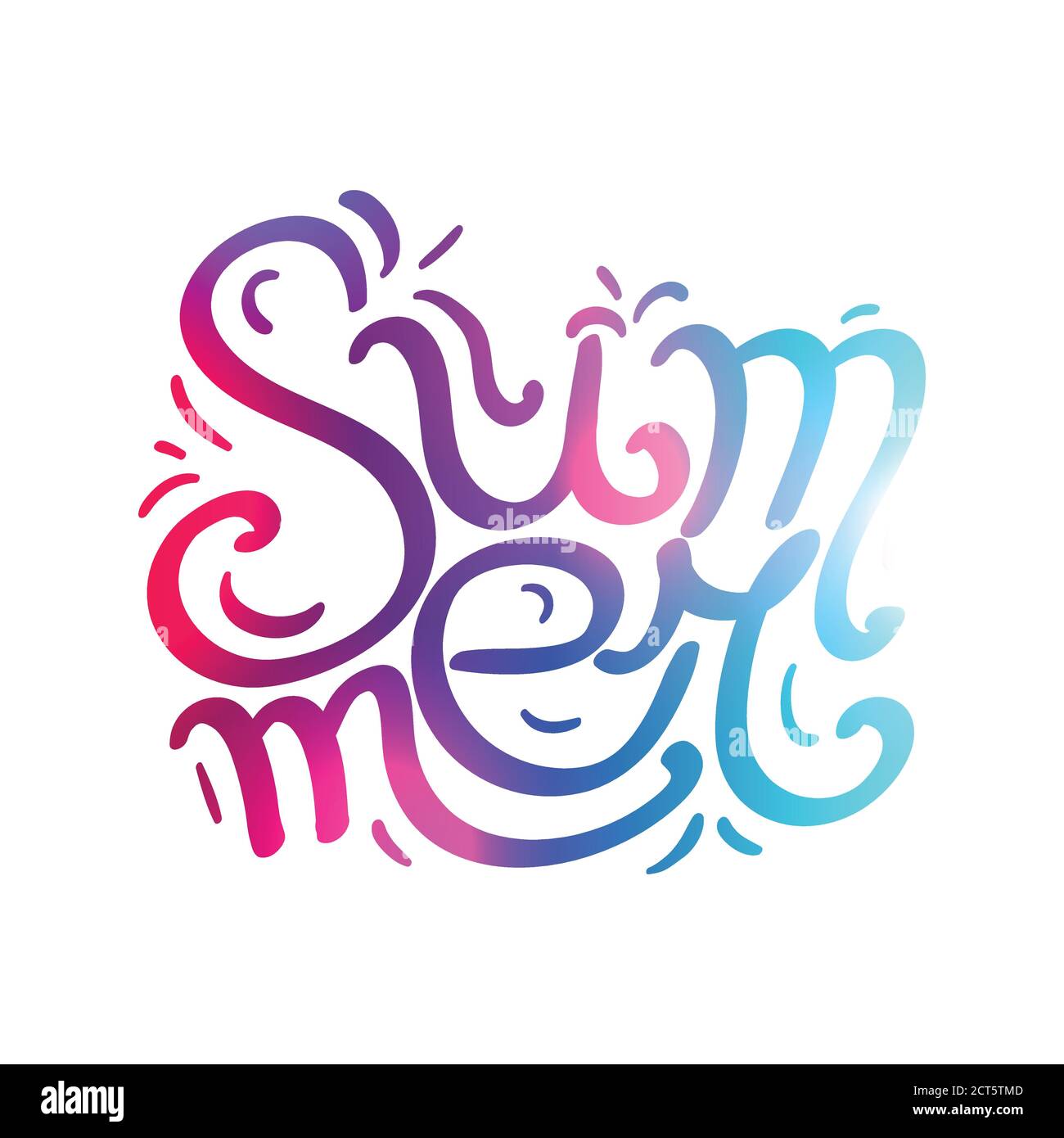 Lettering Summer written by hand. Calligraphic colorful inscription ...