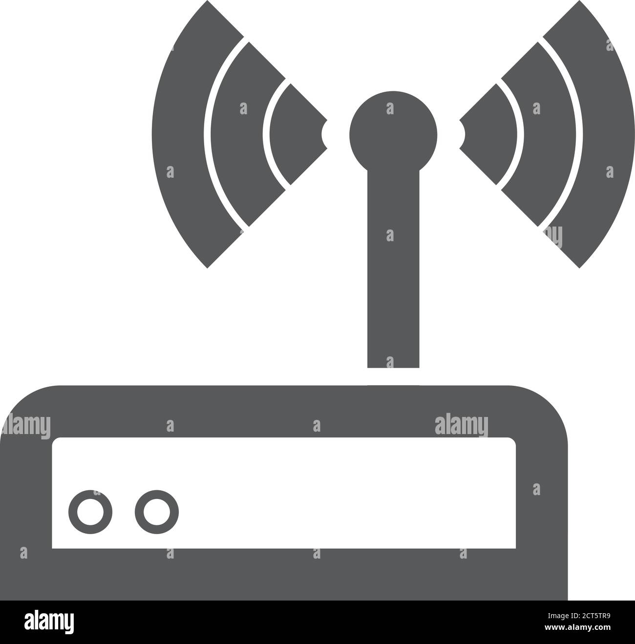 Internet router icon in thick outline style. Black and white monochrome ...