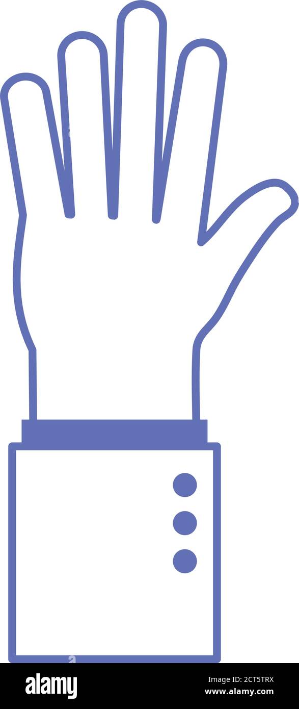 high five hand sign language line and fill style icon vector design ...