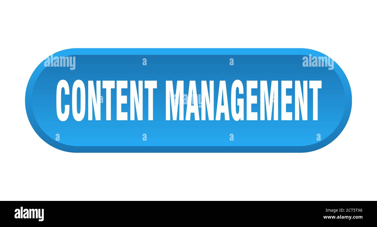 content management button. rounded sign isolated on white background ...