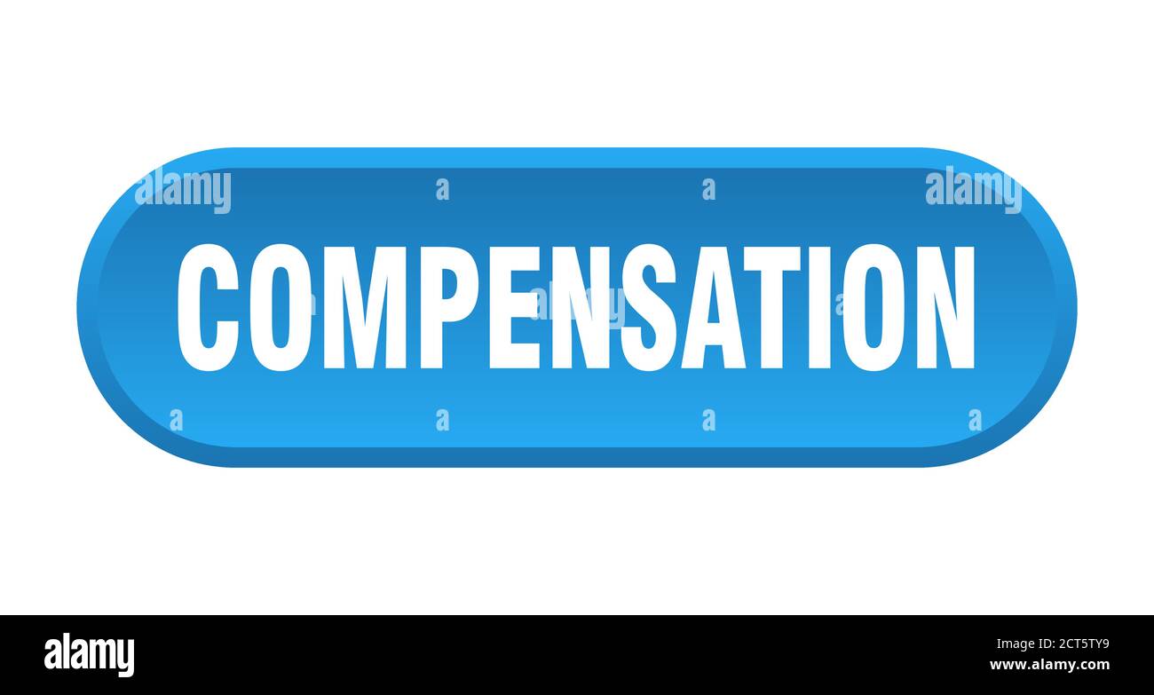 compensation button. rounded sign isolated on white background Stock ...