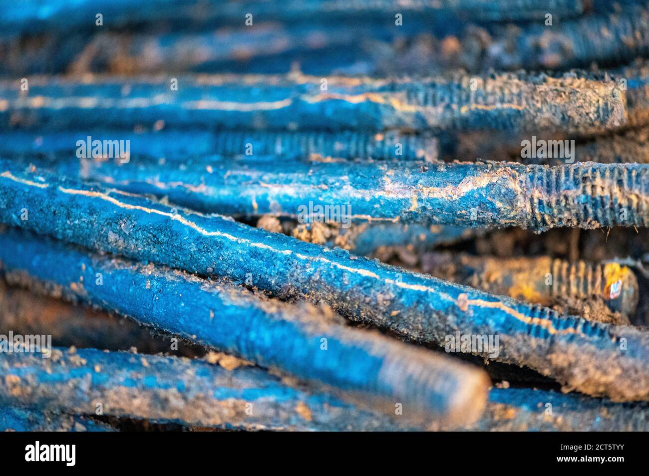 Old metal studs covered in rust, close-up, selective focus Stock Photo ...