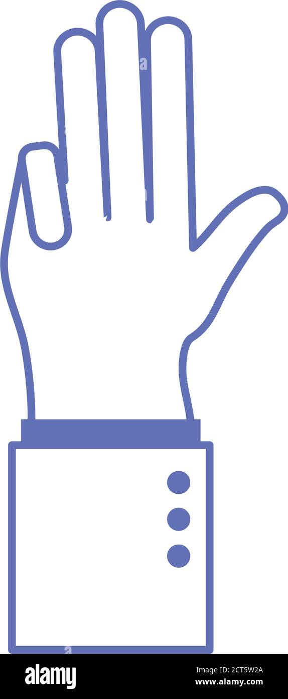 three hand sign language line and fill style icon vector design Stock ...