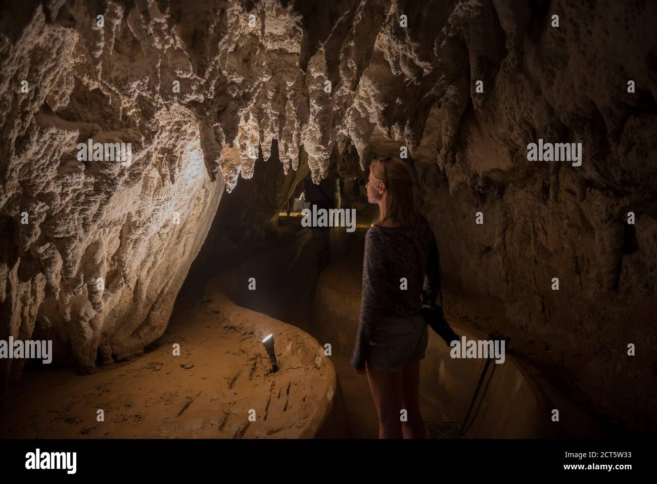 Tourist in Waitomo Caves, Waikato Region, North Island, New Zealand ...