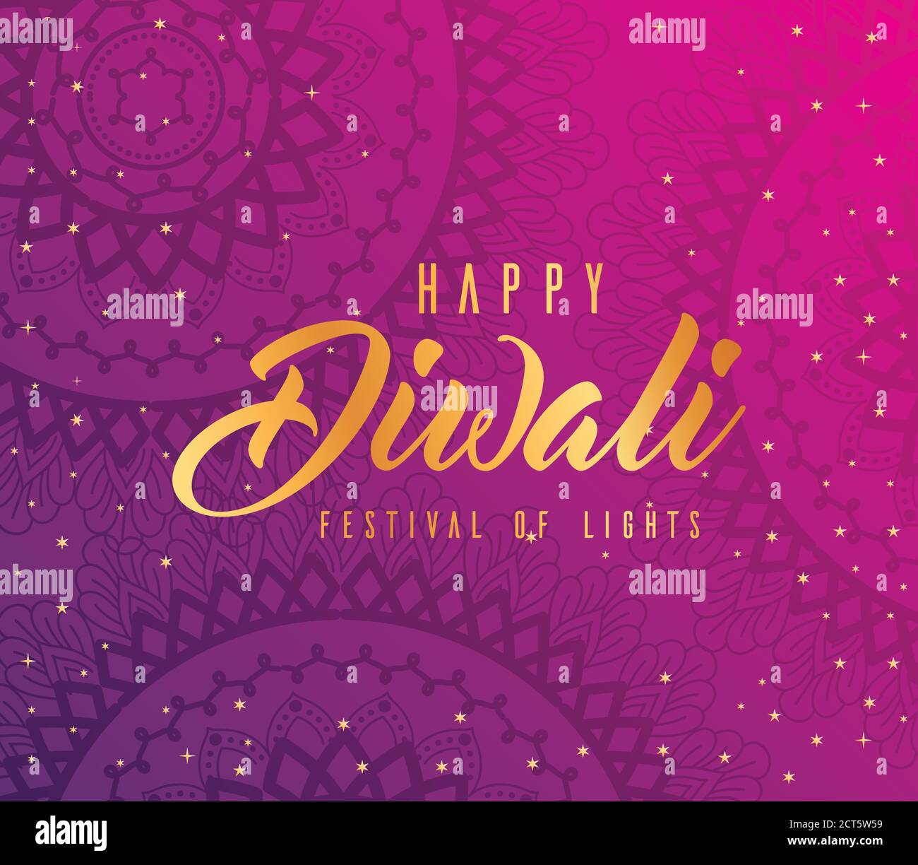Happy diwali on purple with mandalas background vector design Stock ...
