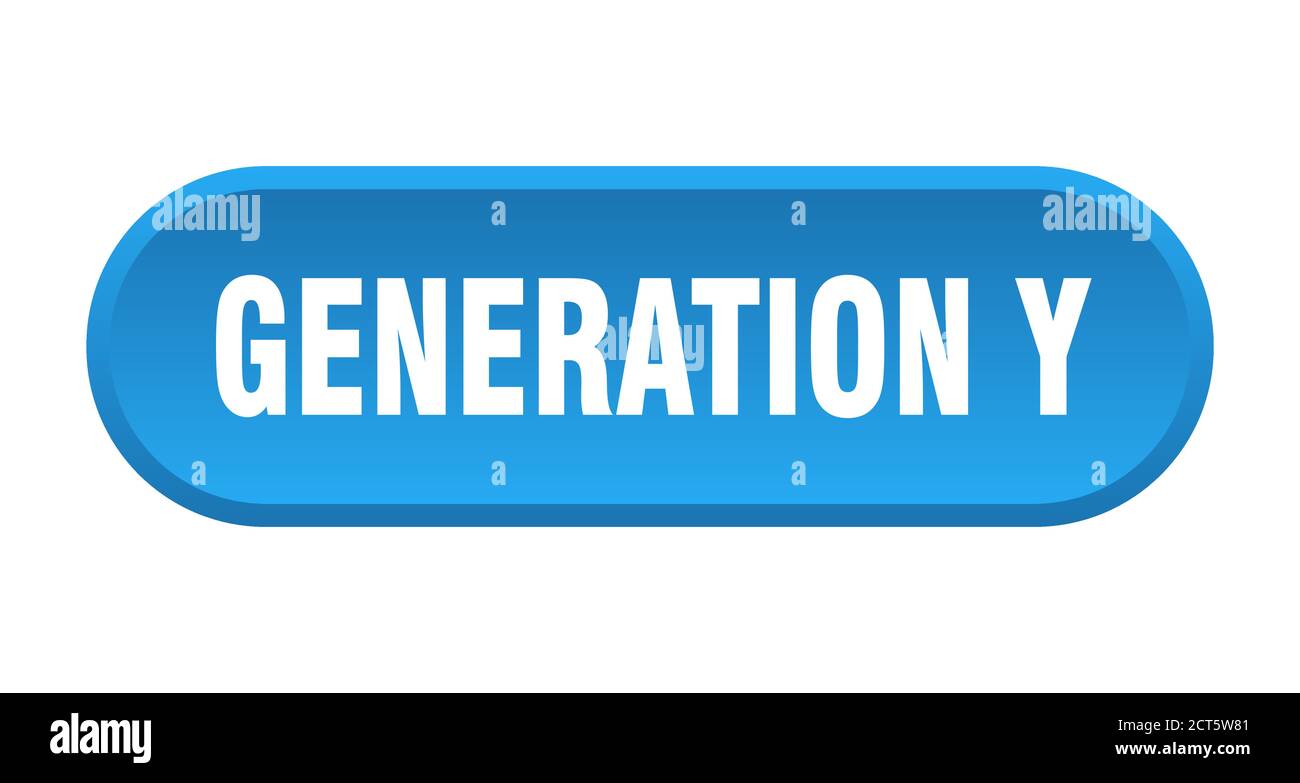 generation y button. rounded sign isolated on white background Stock ...